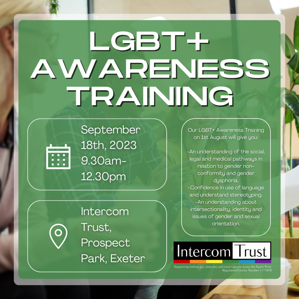 LGBT+ Awareness Training - September 18th - Exeter Office - Intercom Trust